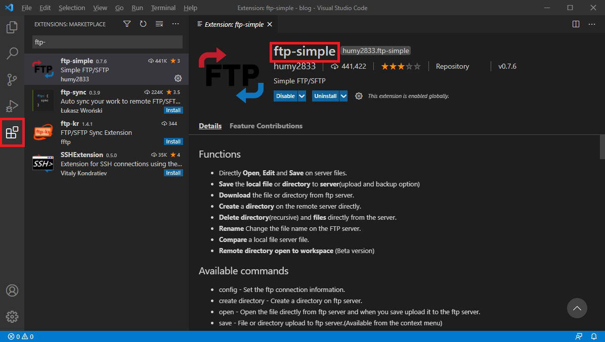 [Setting | VSCode] ftp / sftp 접속 | Opendocs Blog
